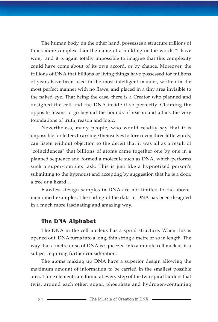 Harun Yahya Islam The Miracle Of Creation In Dna