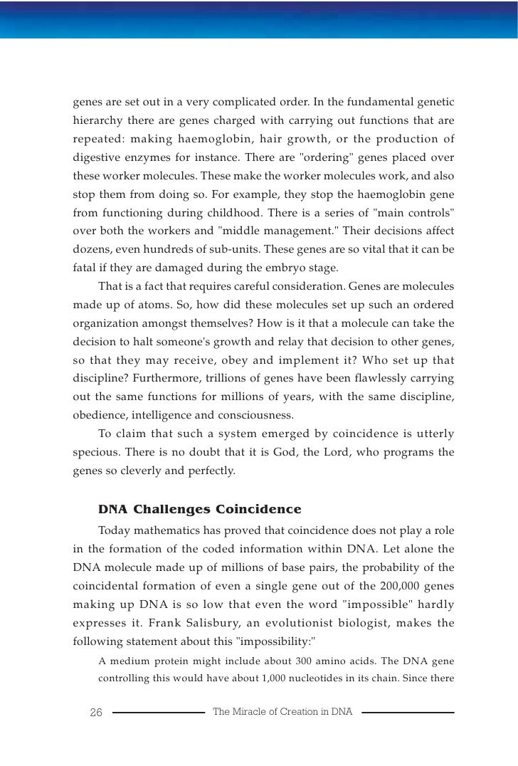 Harun Yahya Islam The Miracle Of Creation In Dna