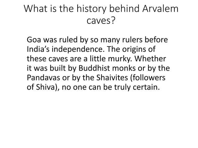 Harvalem-caves goan historical site to visit | PPT