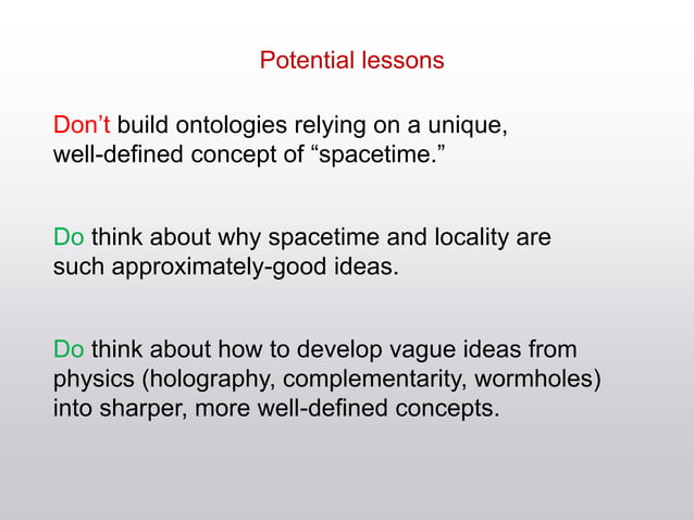 Letting Go of Spacetime | PPT