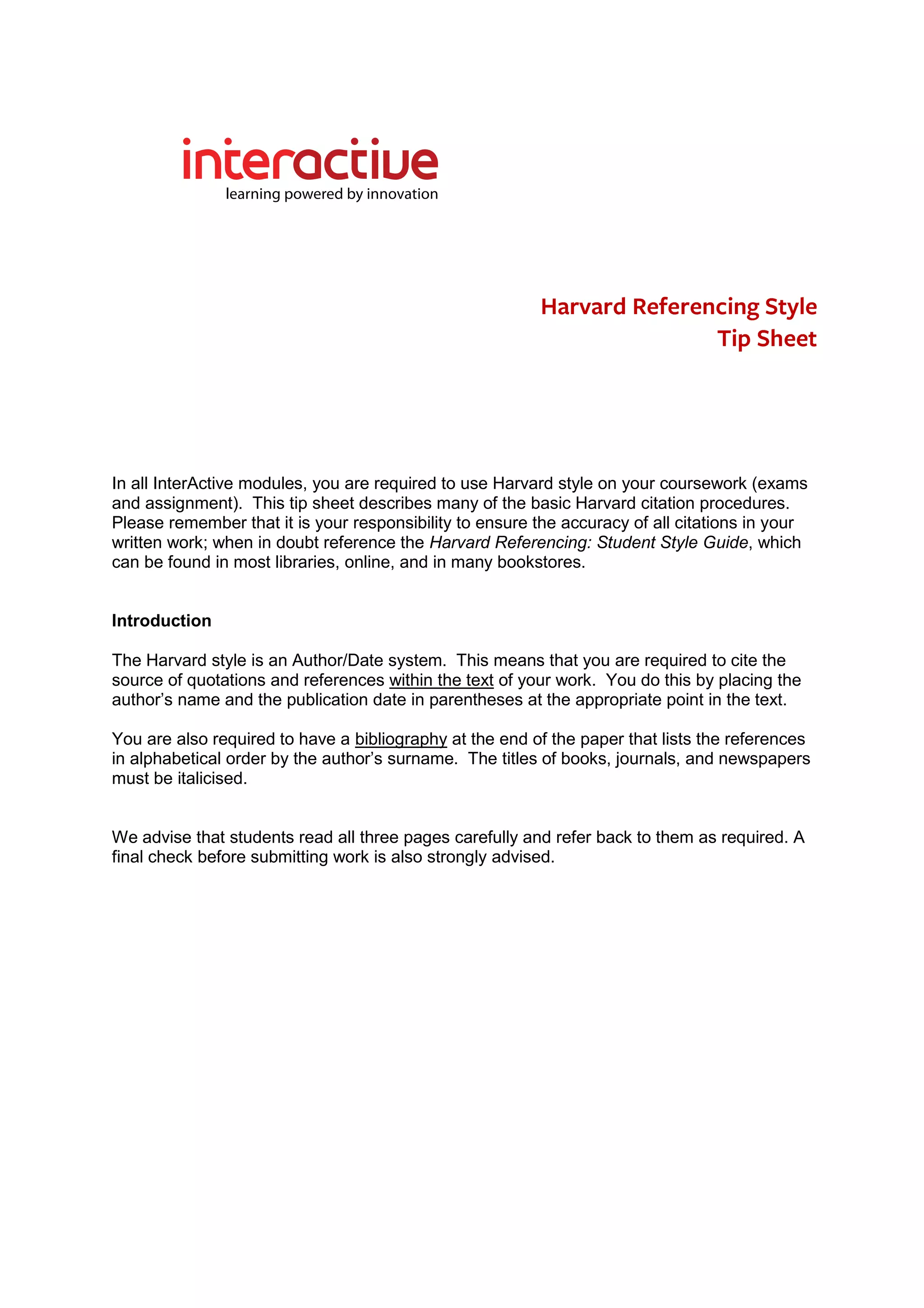 Harvard Referencing Style | PDF