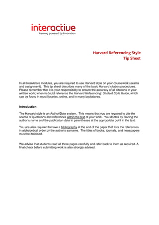 Harvard Referencing Style | PDF