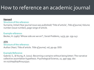 Harvard and APA referencing | PPTX