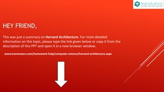 Harvard Architecture | Computer Science | PPTX