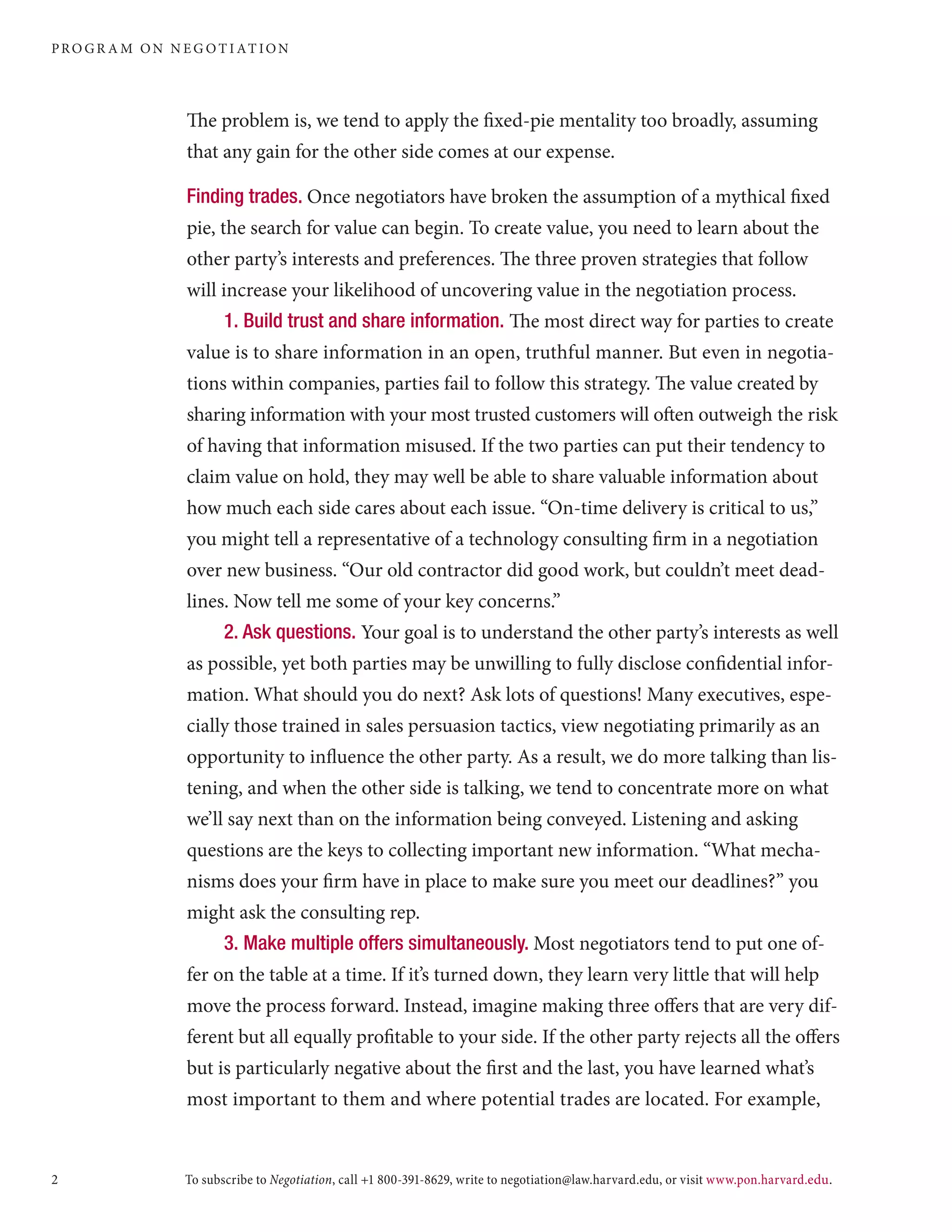 Harvard business negotiation_skills_5_mistakes | PDF