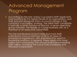 Harvard Business School’s Advanced Management Program | PPT
