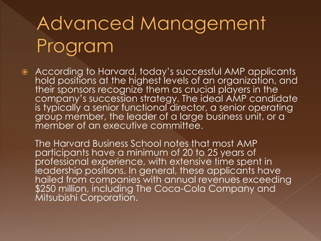 Harvard Business School’s Advanced Management Program | PPT