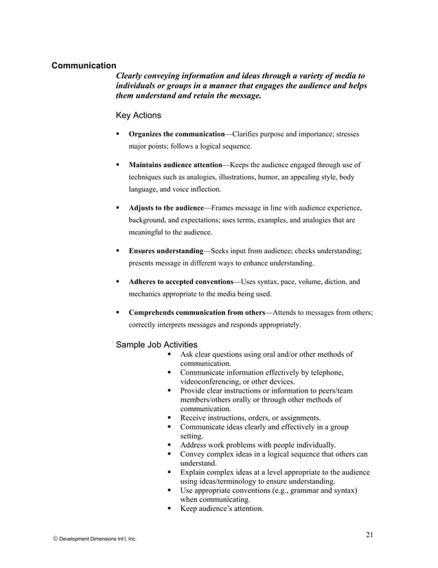 Harvard competency dictionary_complete | PDF | Resume Writing and ...