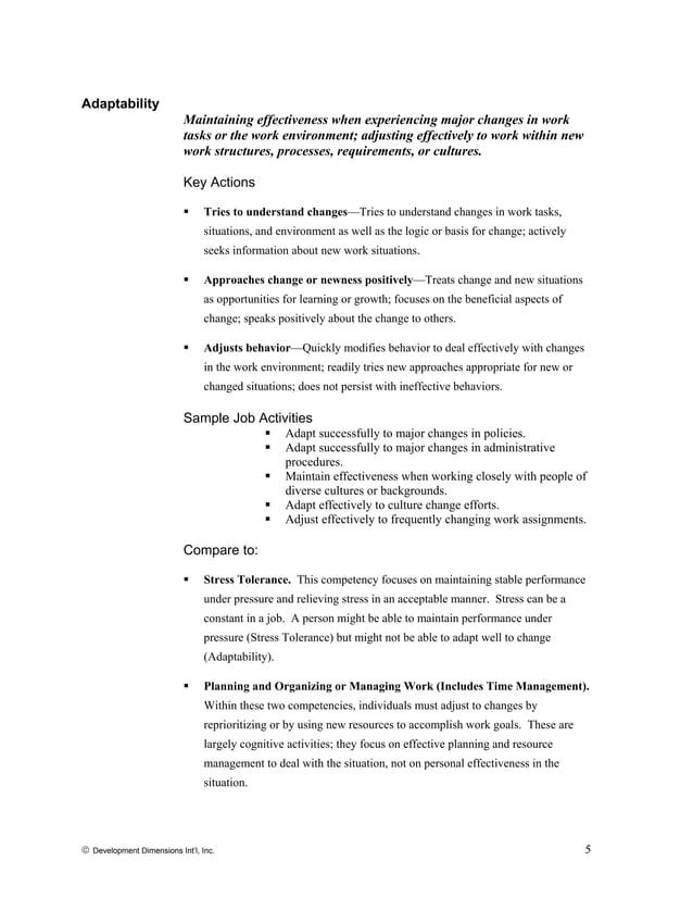 Harvard competency dictionary_complete | PDF | Resume Writing and ...