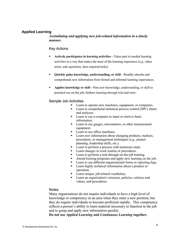 Harvard competency dictionary_complete | PDF | Resume Writing and Advice | Job Search