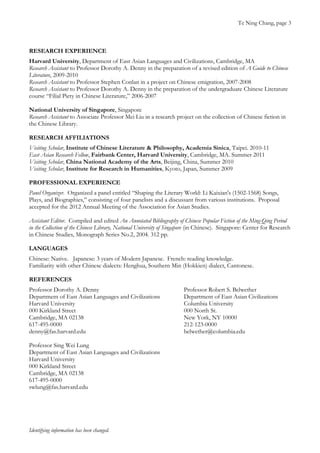 Harvard cover letters and Curriculum Vitae | PDF