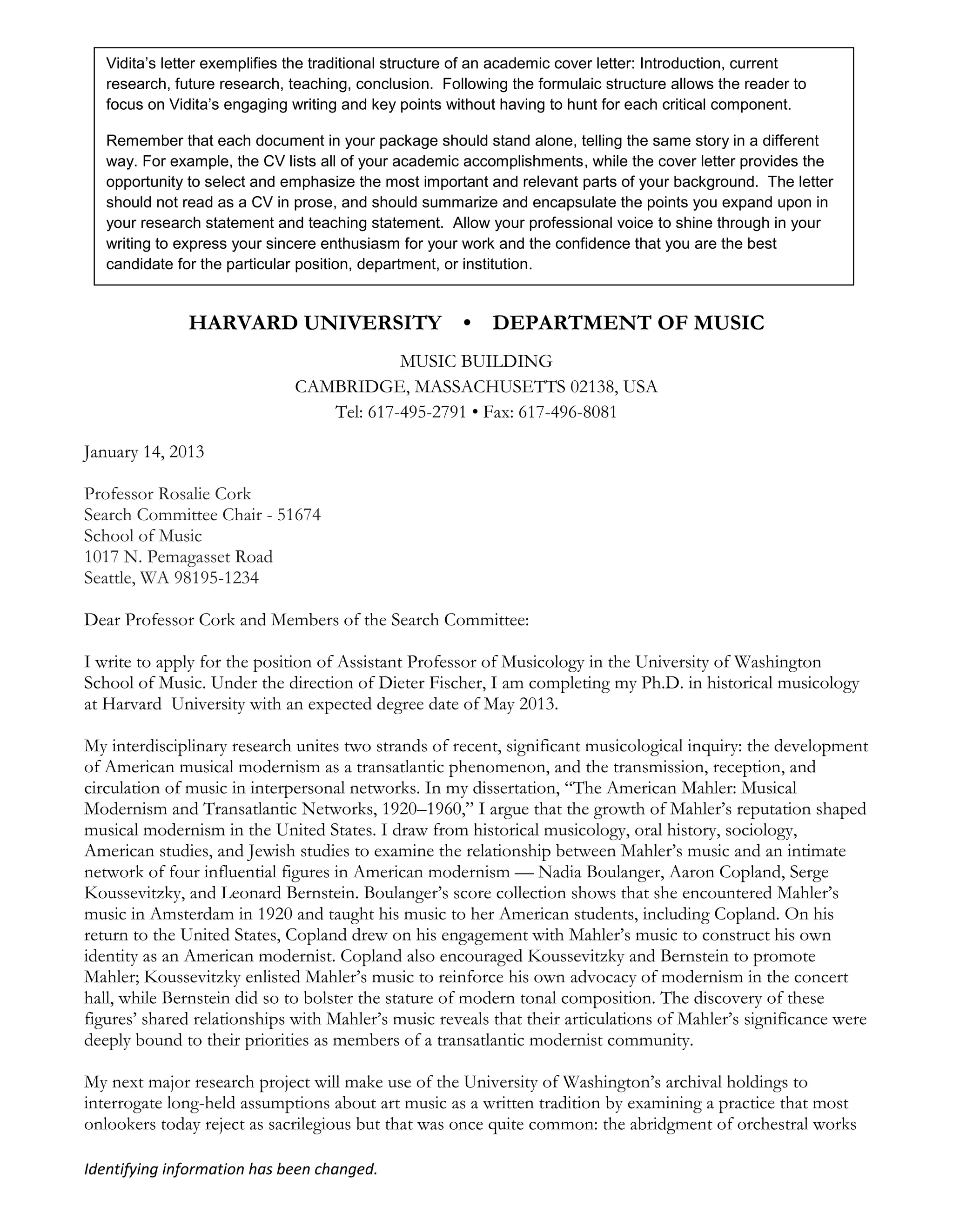 CV format and cover letters asper Harvard University | PDF