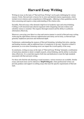 Harvard Essay Writing | PDF