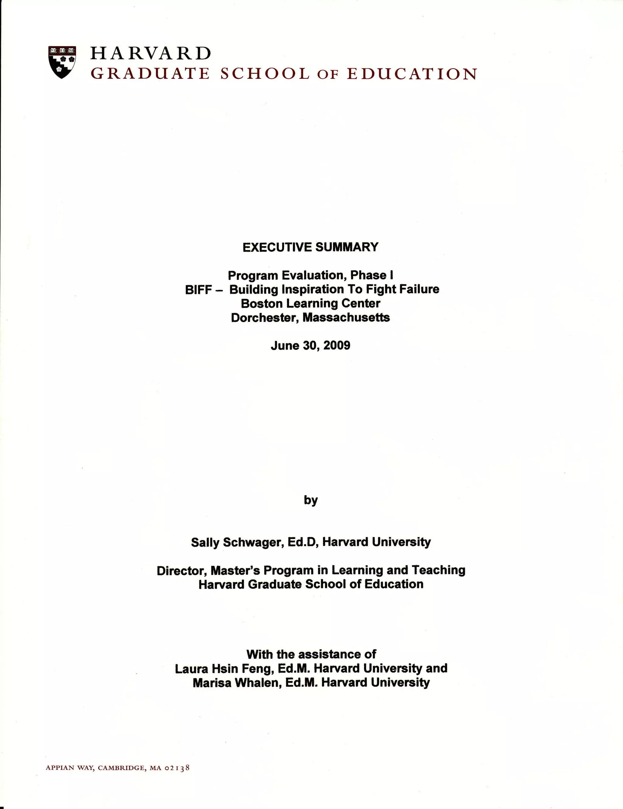 Harvard Eval Executive Summary Biff | PDF