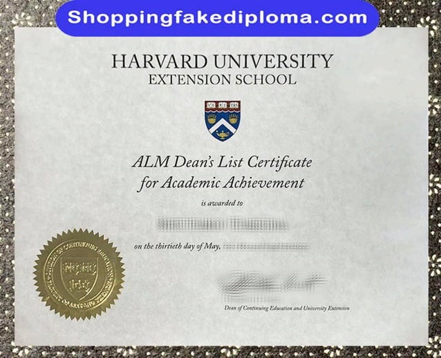 Harvard Extension School fake Certificate from shoppingfakediploma.com