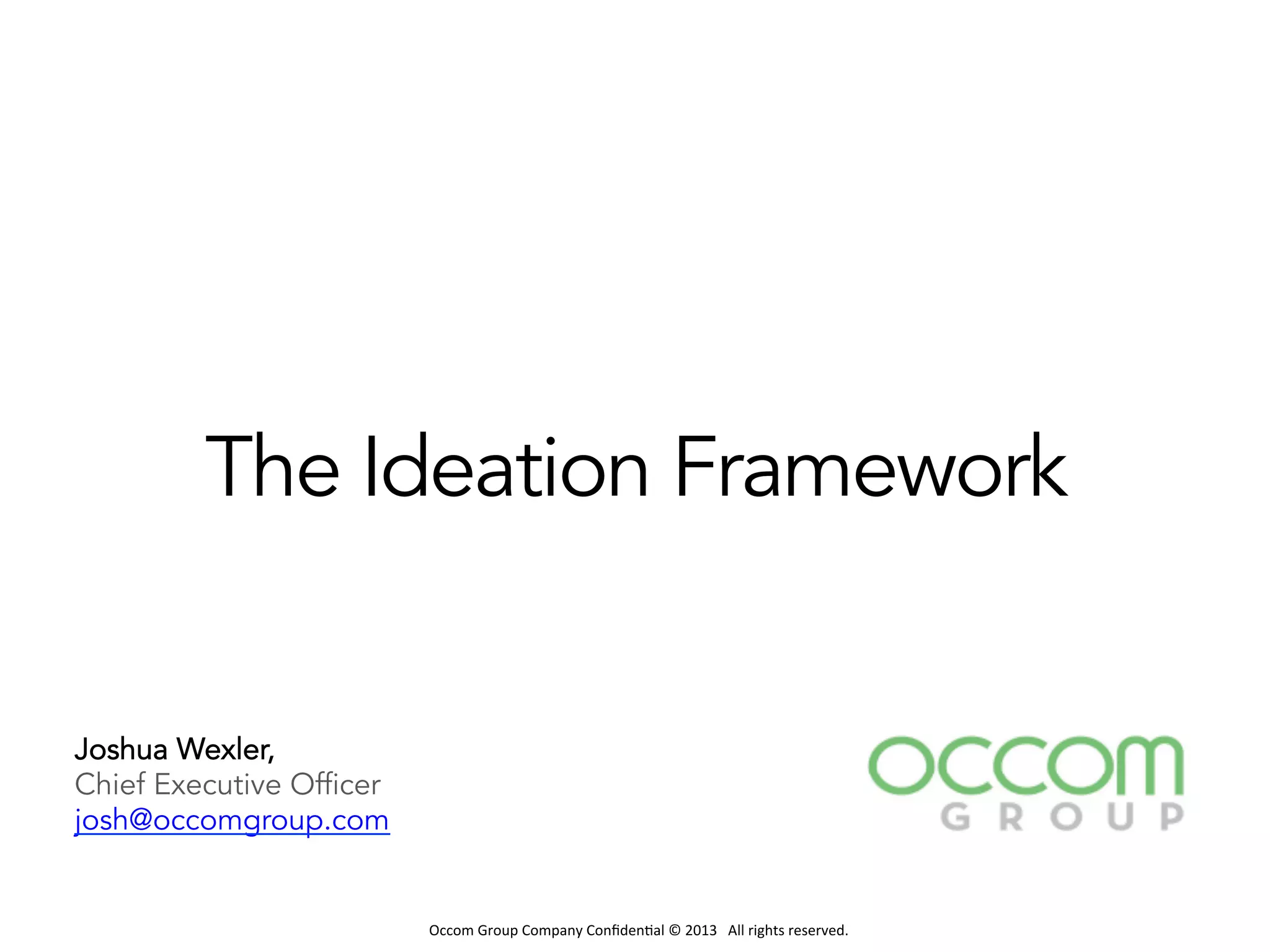 Ideation Framework Harvard iLab sep 27 | PPT