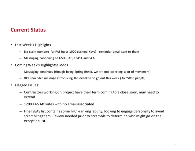 Harvard key weekly summary | PDF