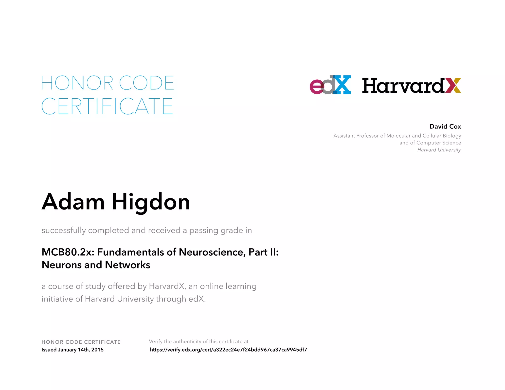 Harvard edX Fundamentals of Neuroscience | PPT