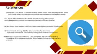 Harvard University as one of Top Universities | PPTX