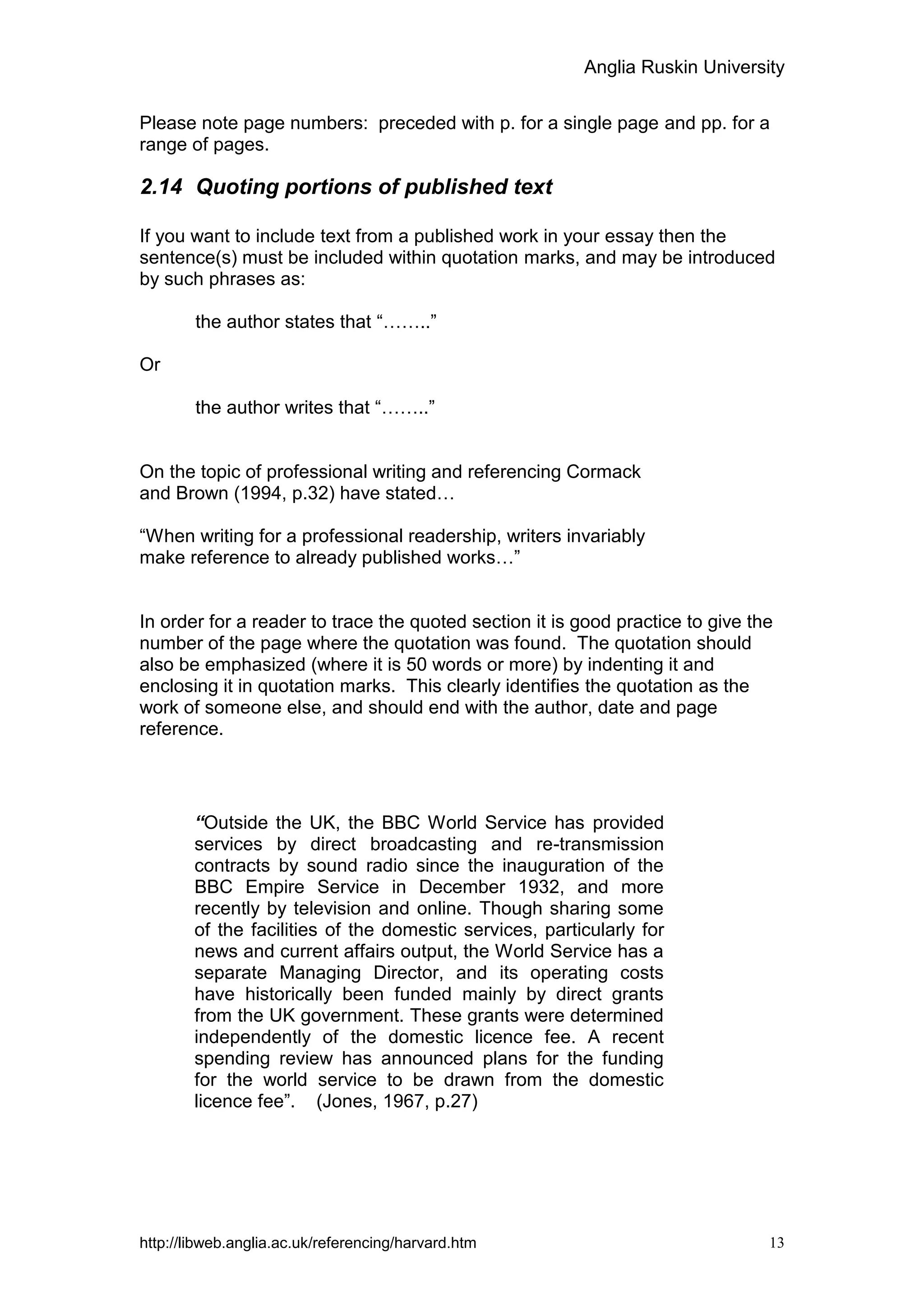 Harvard Style of Referencing 2015 | PDF