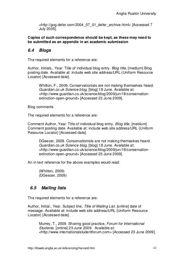 Harvard Style of Referencing 2015