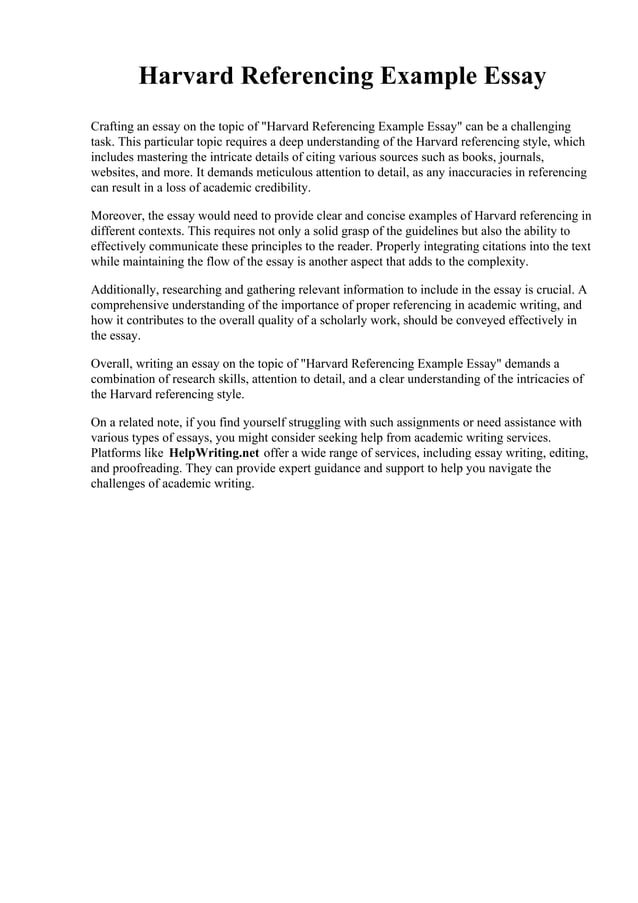 Harvard Referencing Example Essay. Bethune-Cookman University | PDF