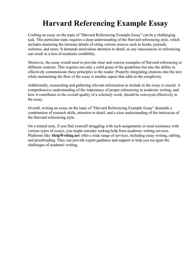 Harvard Referencing Example Essay | PDF