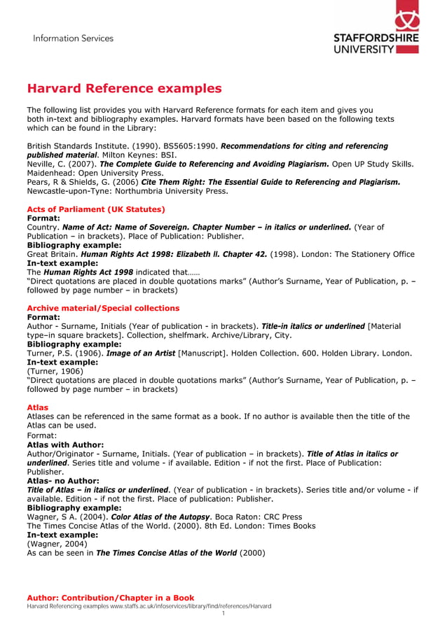 Harvard referencing examples | PDF