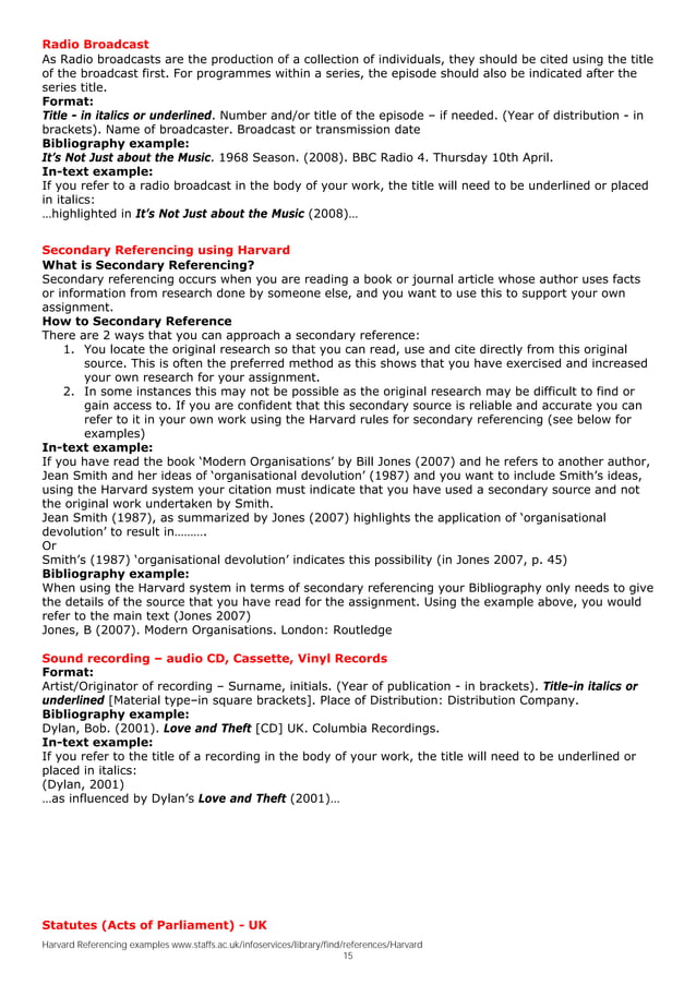 Harvard referencing examples | PDF