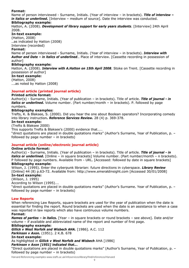 Harvard referencing examples | PDF