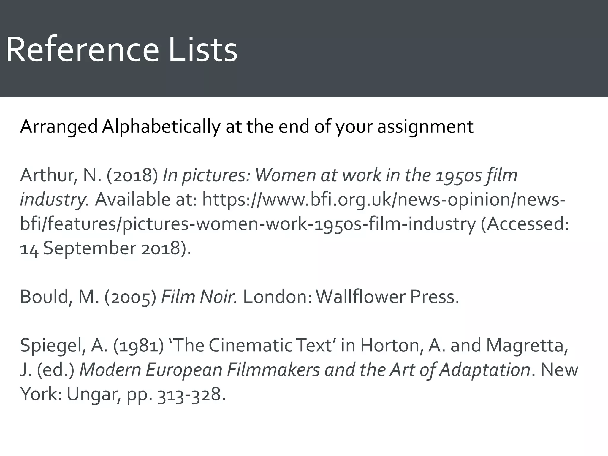 Harvard referencing media arts | PPTX