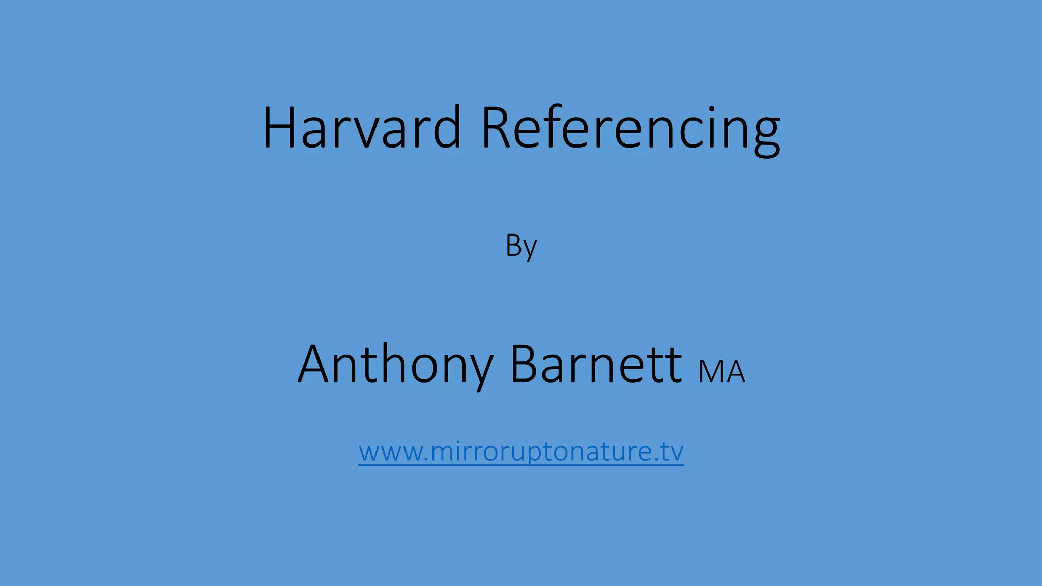 Harvard referencing powerpoint | PPTX | Video Production | Content ...