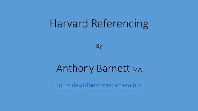 Harvard referencing powerpoint | PPTX | Video Production | Content ...