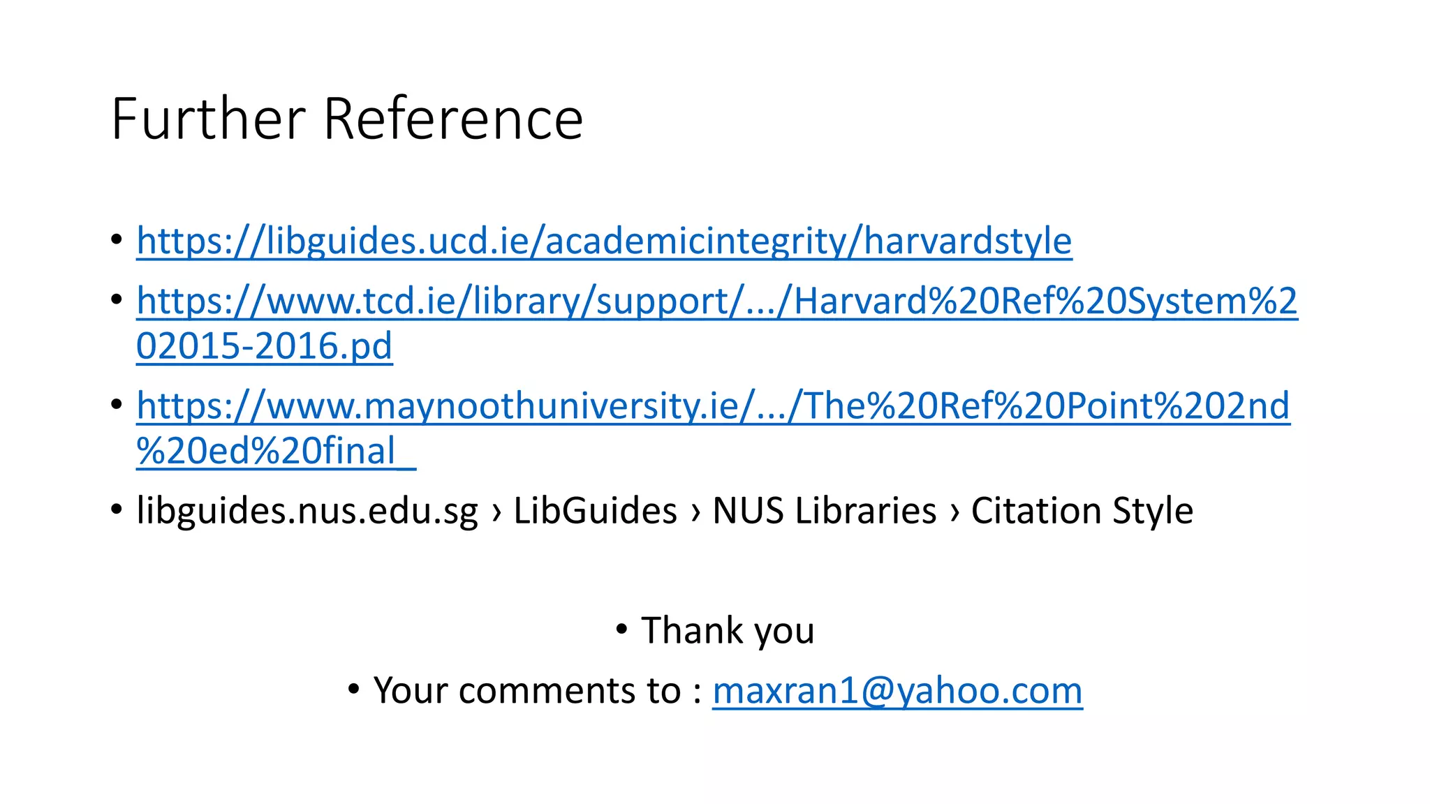 Harvard referencing style | PPTX