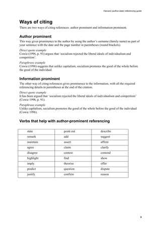 Harvard referencing system | PDF
