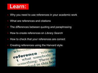 Harvard - Referencing the basics (2021) | PPTX