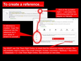 Harvard - Referencing the basics (2021) | PPT