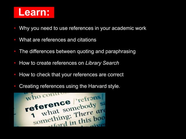 Harvard Referencing: The basics (2022) | PPTX | Databases | Computer Software and Applications