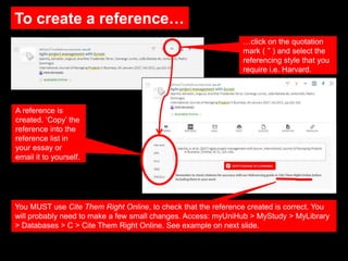 Harvard Referencing: The basics (2022) | PPTX | Databases | Computer Software and Applications