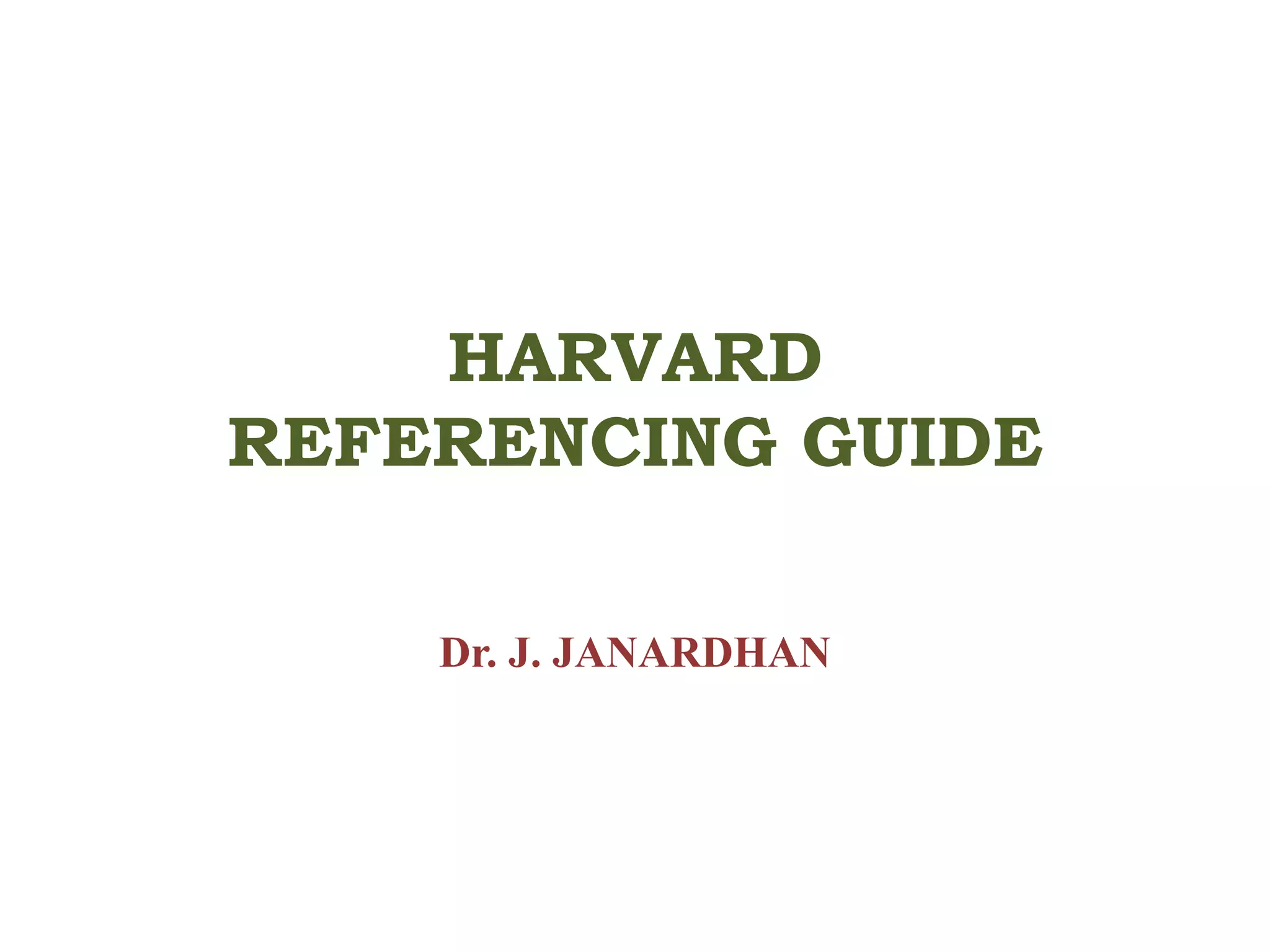 Harvard style of reference | PPTX