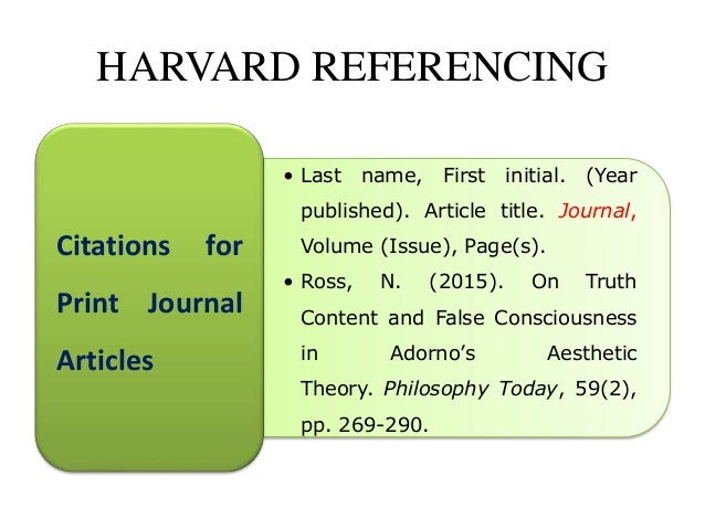 Harvard style of reference