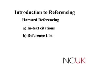 NCUK Harvard Referencing | PPT