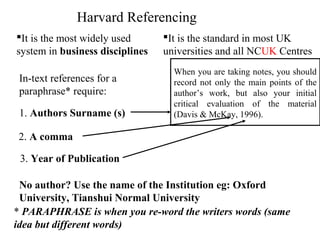 NCUK Harvard Referencing | PPT