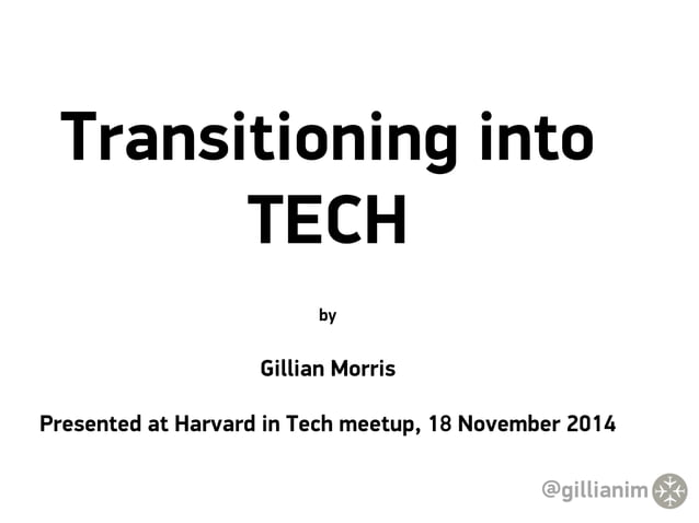 Transitioning into Tech | PDF