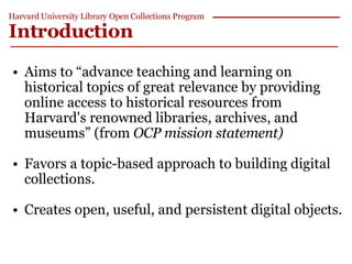 Harvard University Library Open Collections Program | PPT