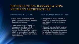 HARVARD & VON-NEUMANN ARCHITECTURE | PPT