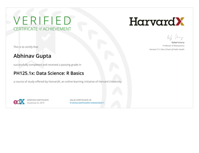 Harvard x ph125.1x certificate | PPT