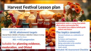 Harvest Festival RE lesson plan - conforms to UK RE attainment targets ...