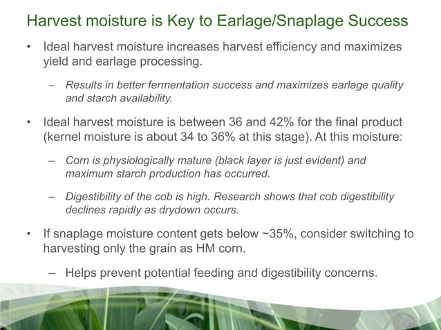 Harvesting Earlage & Snaplage Silage –Insights for Success | PPTX ...