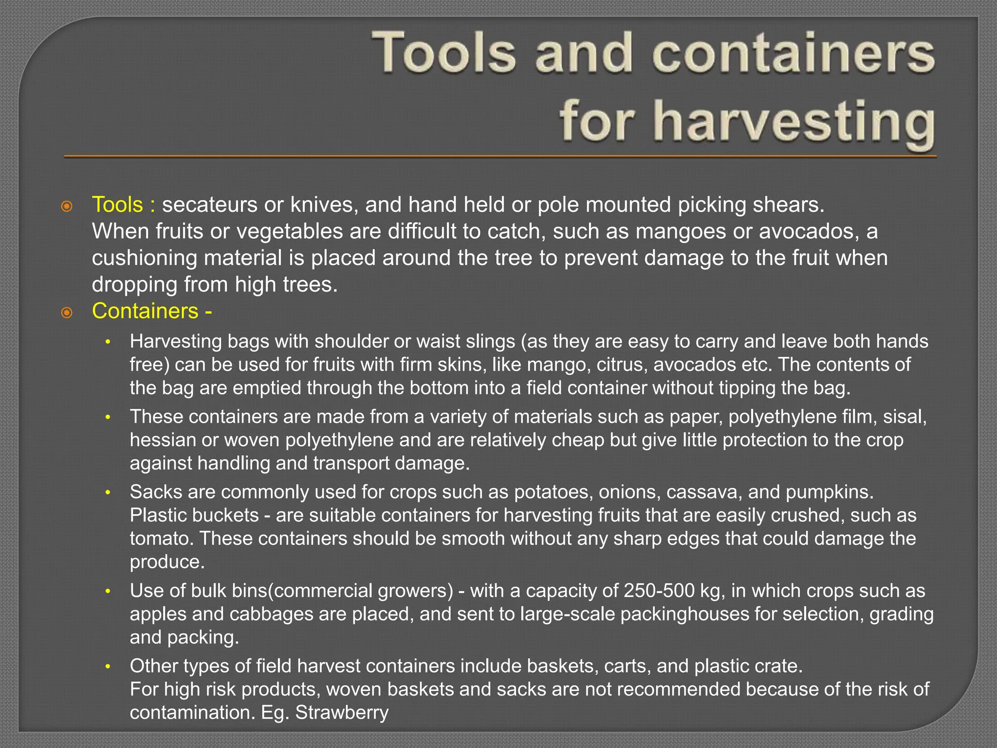 Harvesting methods and Postharvest handling of Fruits and.pptx